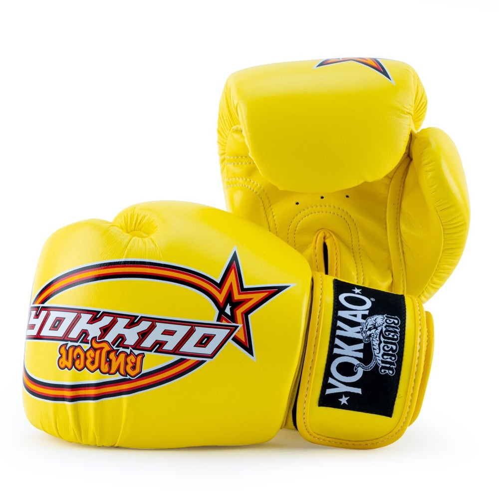 YOKKAO VERTICAL BOXING GLOVES YELLOW - FIGHT EQUIPT
